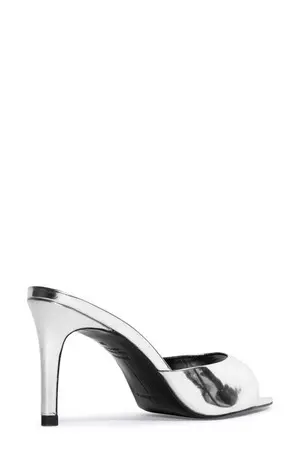 BLACK SUEDE STUDIO Brea Pointed Toe Sandal - Silver Mirror Metallic