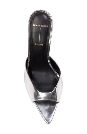 BLACK SUEDE STUDIO Brea Pointed Toe Sandal - Silver Mirror Metallic