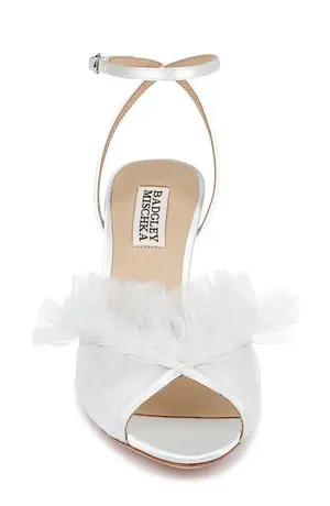 Badgley Mischka Aisha Ankle Strap Sandal - White Satin