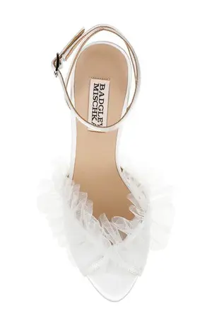 Badgley Mischka Aisha Ankle Strap Sandal - White Satin