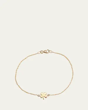 JENNIFER MEYER 18k Yellow Mini Clover Chain Bracelet - Gold
