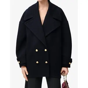 Loewe Pebble Button-embellished Wool Coat