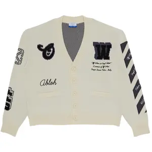 Off-white Medium Knit Cardigans For Men