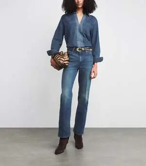 MOTHER The Kick It Straight Leg Jeans - Blue