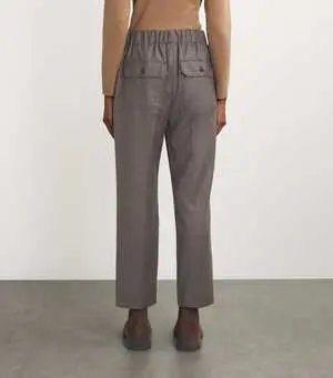 Max Mara Straight Tailored Trousers - Brown