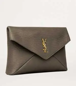 Saint Laurent Leather Cassandre Envelope Pouch