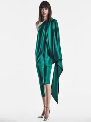 Max Mara One-shoulder Silk Dress