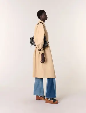 Maje Cotton Long Trench Coat