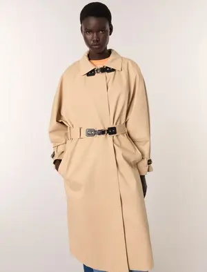 Maje Cotton Long Trench Coat
