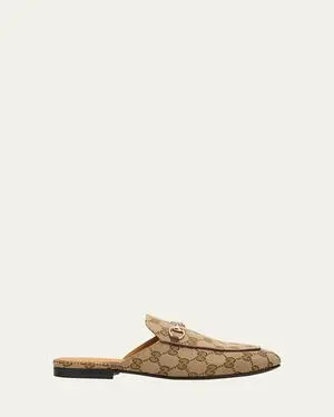 Gucci Princetown Gg Canvas Loafer Mules