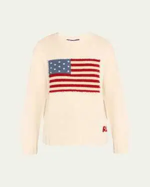 Ralph Lauren Ralph Lauren Collection Flag Intarsia Cashmere Sweater - Lux Cream