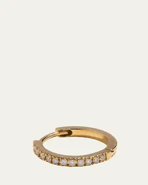 Pamela Love 14k Yellow Gold 8mm Pave White Huggie Earring, Single - Diamond