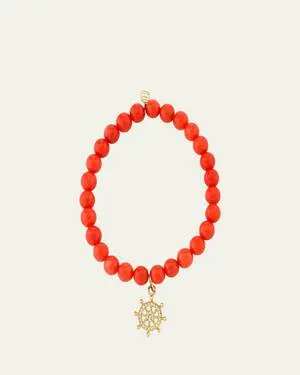 SYDNEY EVAN 14k Diamond And Ships Wheel Charm Bracelet