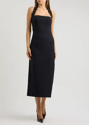 Odd Muse Halterneck Midi Dress In Navy - 60% Off | Editorialist