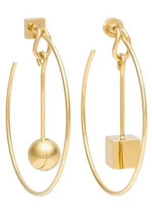 Jacquemus Les Créoles Nodo Mismatched Hoop Earrings - Gold