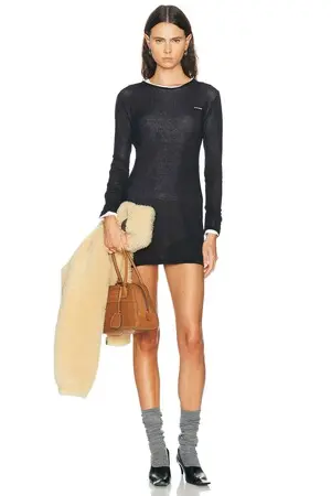Miu Miu Ribbed Cotton Dress