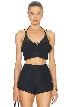 AISLING CAMPS Wave Bra Top - Black