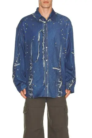 Acne Studios Long Sleeve Shirt In Blue