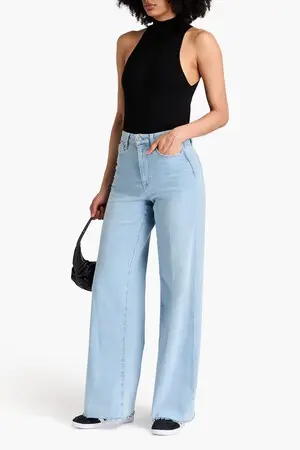 Paige Harper High-rise Wide-leg Jeans - Light Denim