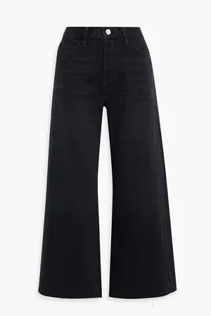 FRAME High-rise Wide-leg Jeans - Black