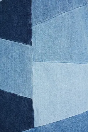 FRAME Patchwork-effect Denim Mini Dress