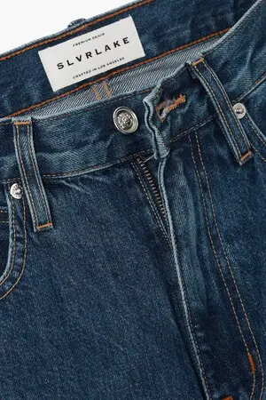 SLVRLAKE Sophie Mid Rise Straight Leg Jeans - Dark Denim