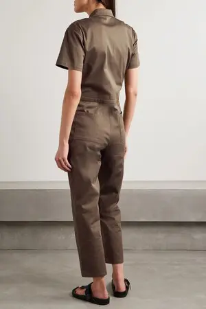 RIVET UTILITY Worker Cotton-blend Twill Jumpsuit - Brown