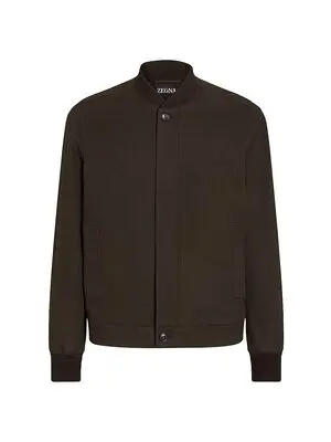 Zegna Oasi Cashmere Elets Blouson Jacket Dark Brown