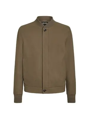 Zegna Oasi Cashmere Elets Blouson Jacket Khaki