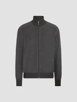 Zegna Cashseta Full Zip Cardigan - Grey
