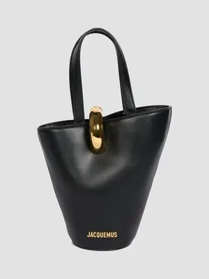 Jacquemus Le Petit Bambola Leather Top Handle Bag - Black