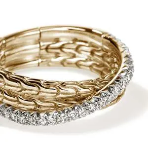 John Hardy Jh Essential Pave Crossover Ring - Gold