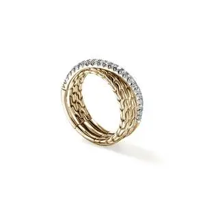 John Hardy Jh Essential Pave Crossover Ring - Gold