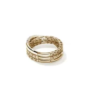 John Hardy Jh Essential Pave Crossover Ring - Gold