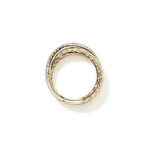John Hardy Jh Essential Pave Crossover Ring - Gold