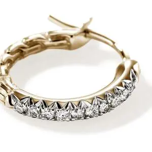 John Hardy Pavé Diamond Hoop Earrings, 13mm