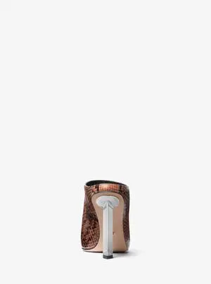 Michael Kors Halle Snake Embossed Leather Mule Pump