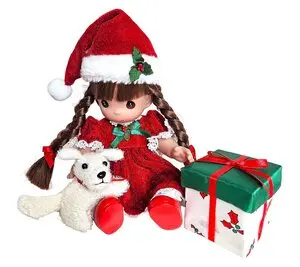 PRECIOUS MOMENTS Christmas Surprise Brunette Do Ll - One-color