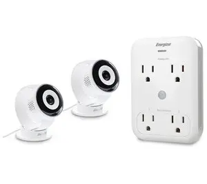ENERGIZER 1080p Wifi Cam 2pk With Smart 4- Outlet Wall Tap - One-color