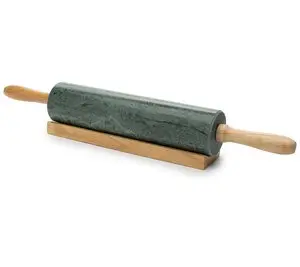 FOX RUN Green Marble Rolling Pin With Base