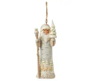 JIM SHORE Woodland Birch Bark Santa Orn - One-color