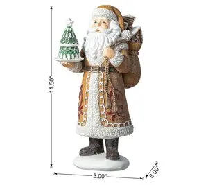GLITZHOME 11' Resin Christmas Santa Table Decor