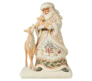 JIM SHORE Santa Holding Fawn Figurine - One-color