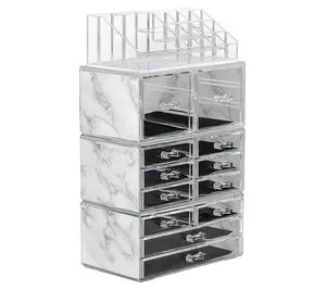 SORBUS Marble Makeup And Jewelry Storage Case Great For Bath - One-color