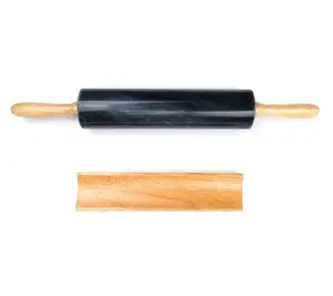FOX RUN Black Marble Rolling Pin & Base