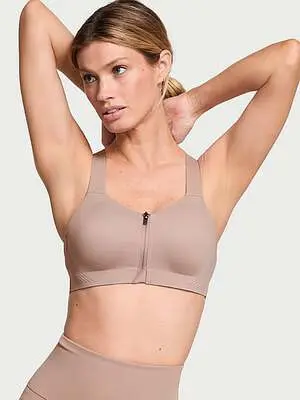 Victoria's Secret Vsx Knockout™ Front-close Sports Bra - Beige