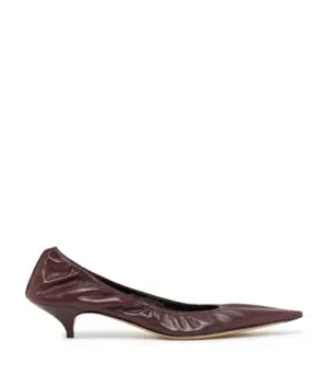 THE ROW Lisa Kitten Pumps - Burgundy