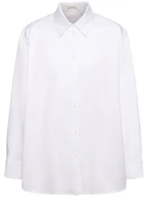 Magda Butrym MAGDA BUTRYM Cotton Poplin Button-Up Shirt - Ivory