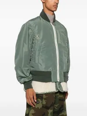 Sacai Twill Bomber Jacket - Green