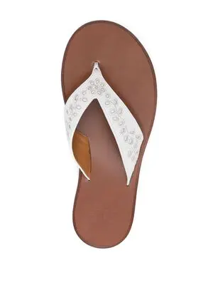Chloé Floral-embroidery Flat Flip Flops